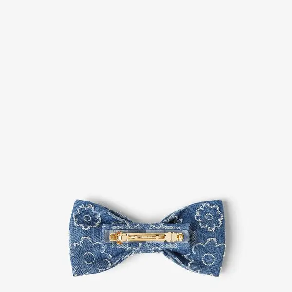 Fendi Ff And Floral Denim Hair Clip