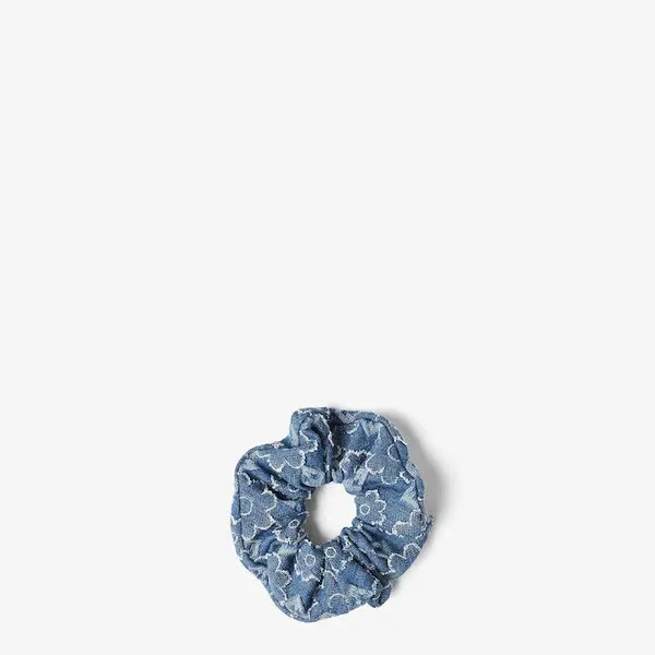 Fendi Ff And Floral Denim Hair Elastic