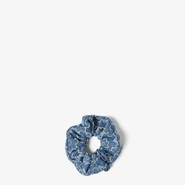 Fendi Ff And Floral Denim Hair Elastic