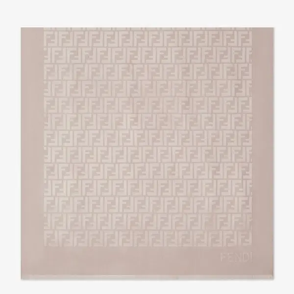 Fendi Ff Jacquard Silk Stole - Grey