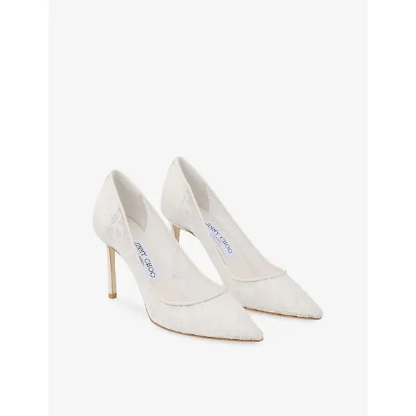 JIMMY CHOO Romy 85 Lace Pumps - Ivory