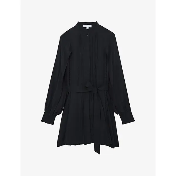 REISS Eliana Belted Woven Mini Dress