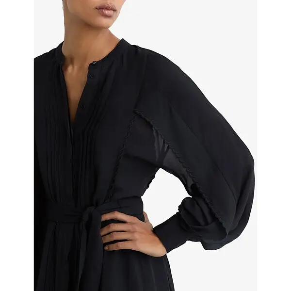 REISS Eliana Belted Woven Mini Dress