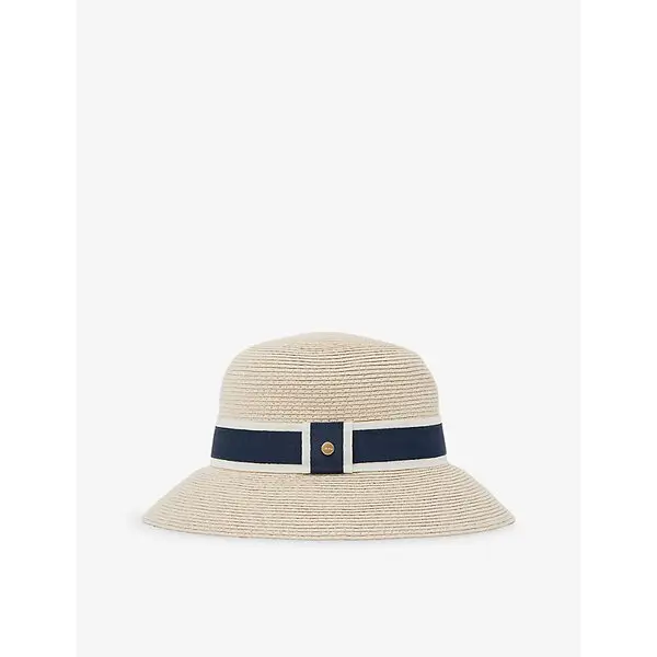 REISS Ribbon Trim Straw Hat