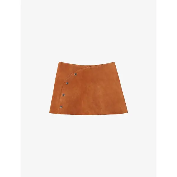 Claudie Pierlot Suede Wrap Mini Skirt