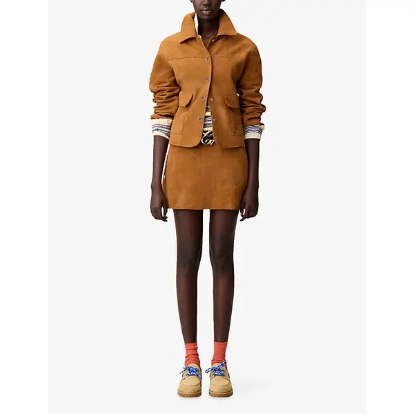 Claudie Pierlot Suede Wrap Mini Skirt