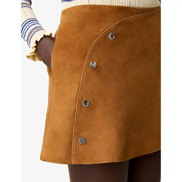 Claudie Pierlot Suede Wrap Mini Skirt