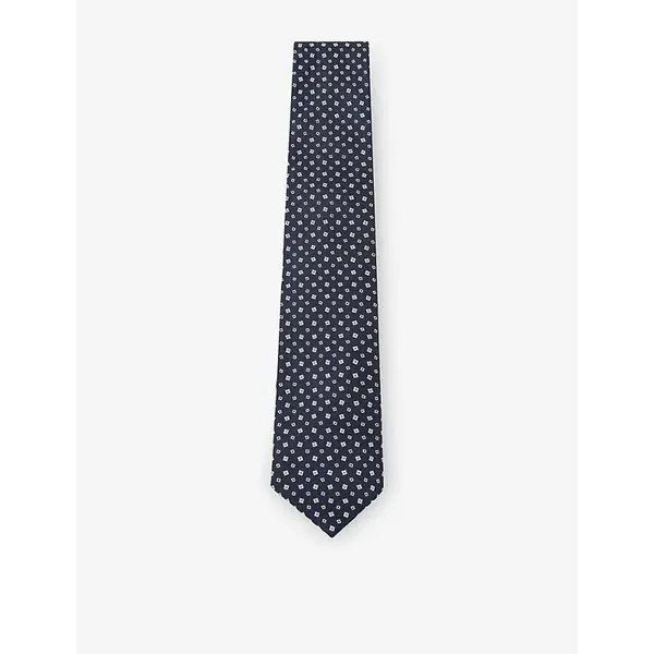 REISS Dario Micro-square Silk-blend Tie