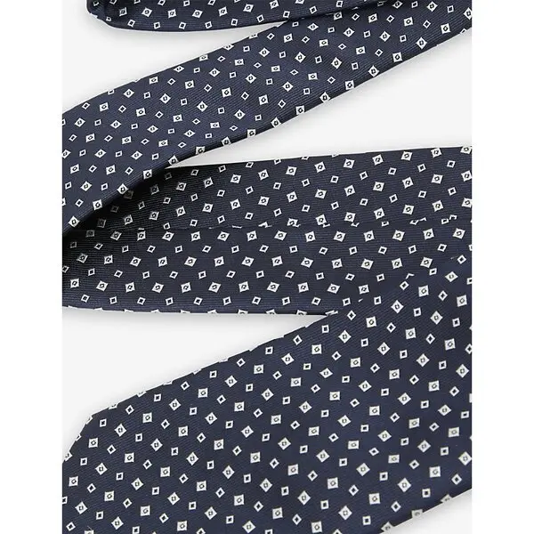 REISS Dario Micro-square Silk-blend Tie