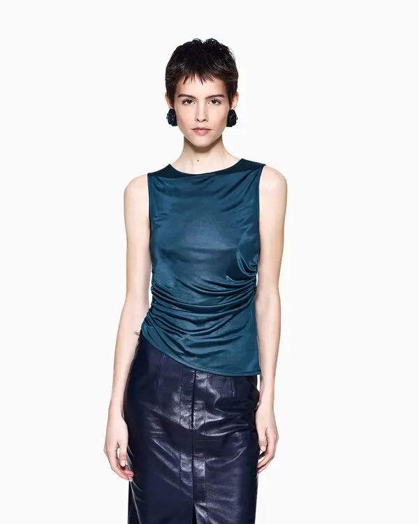 Giorgio Armani Viscose Jersey Draped Top
