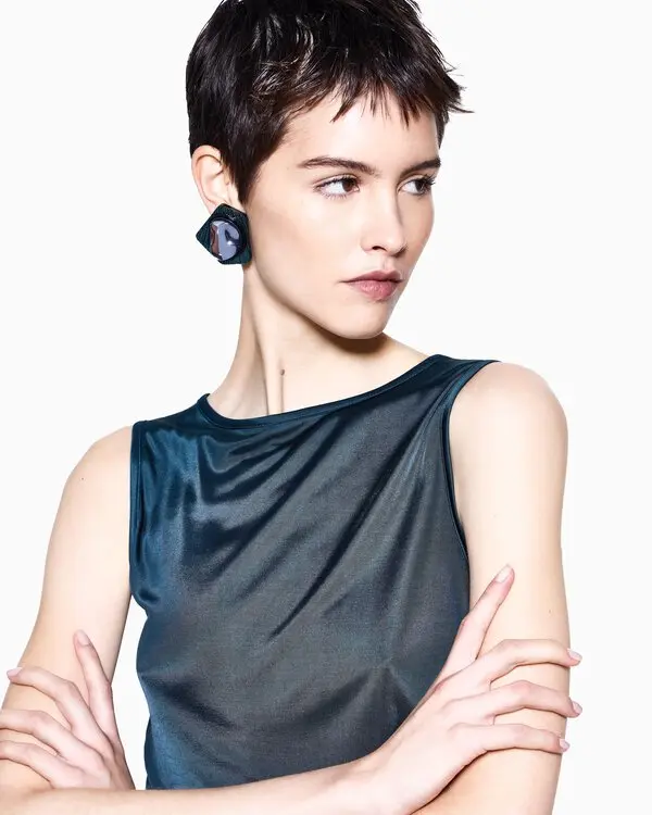 Giorgio Armani Viscose Jersey Draped Top