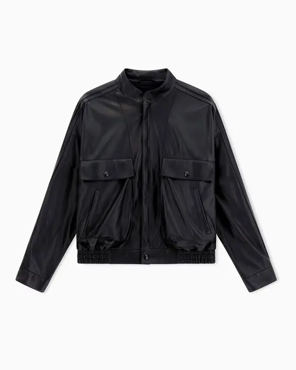 Giorgio Armani Asv Nappa Lambskin Jacket - Black