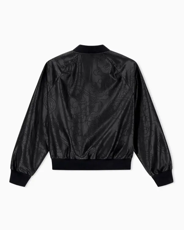 Giorgio Armani Perforated Nappa Calfskin Bomber Jacket
