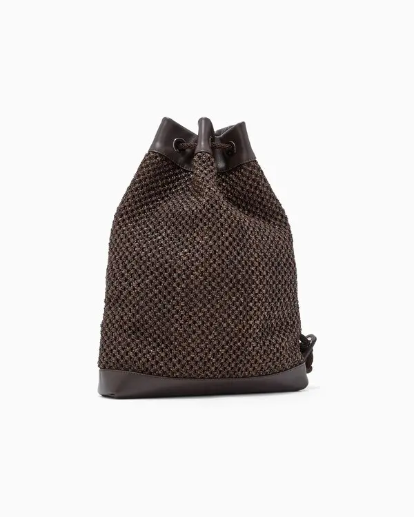 Giorgio Armani Raffia And Leather Sack
