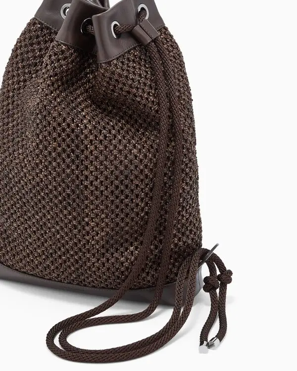Giorgio Armani Raffia And Leather Sack