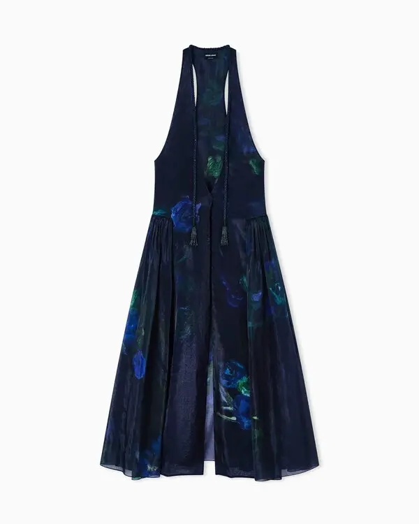 Giorgio Armani Printed Silk-blend Long Waistcoat - Patterned