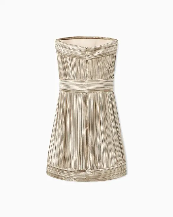 Giorgio Armani Short Pleated Satin Dress