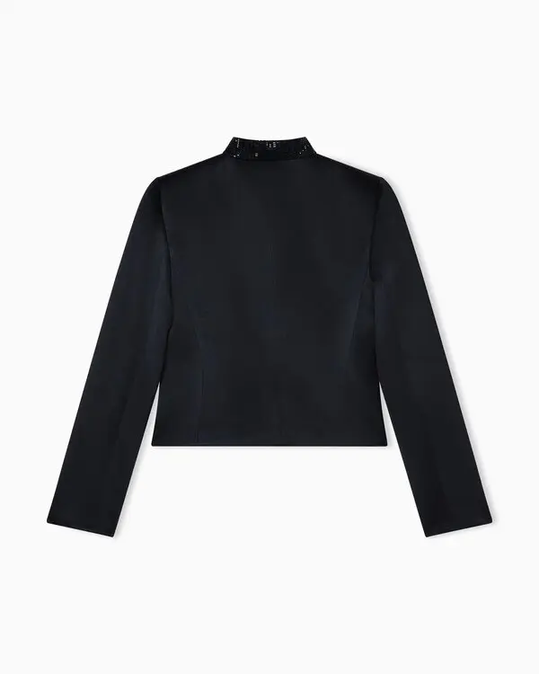 Giorgio Armani Short Viscose And Silk Jacket With Rhinestone Detail - Patterned