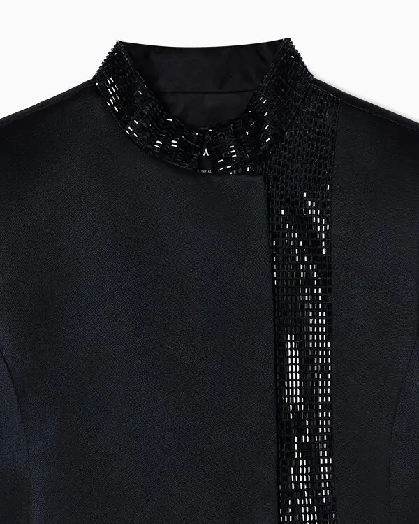 Giorgio Armani Short Viscose And Silk Jacket With Rhinestone Detail - Patterned