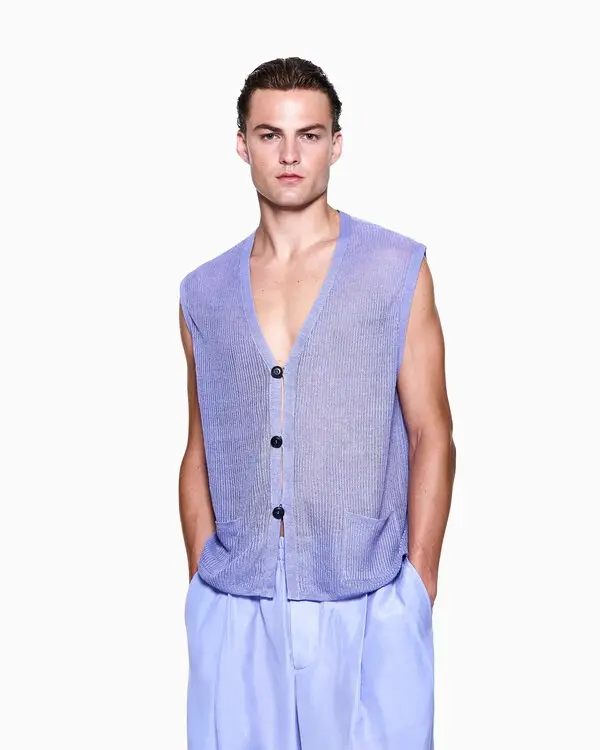 Giorgio Armani Single-breasted Linen Waistcoat