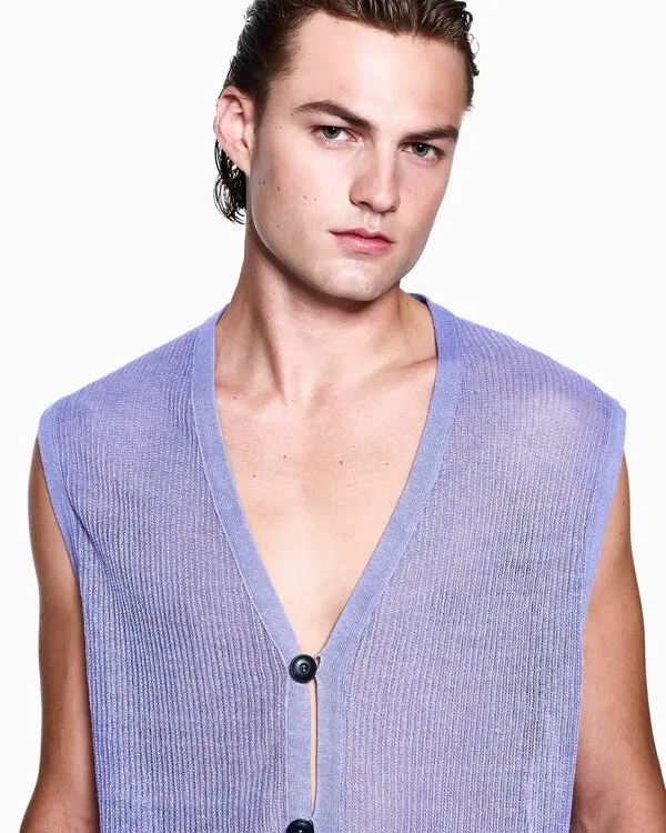 Giorgio Armani Single-breasted Linen Waistcoat