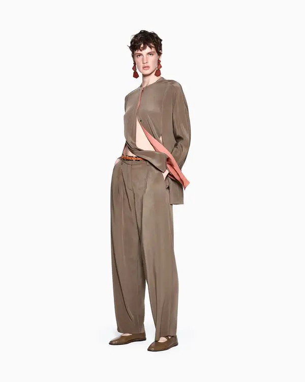 Giorgio Armani Single-pleat Silk Crêpe Trousers