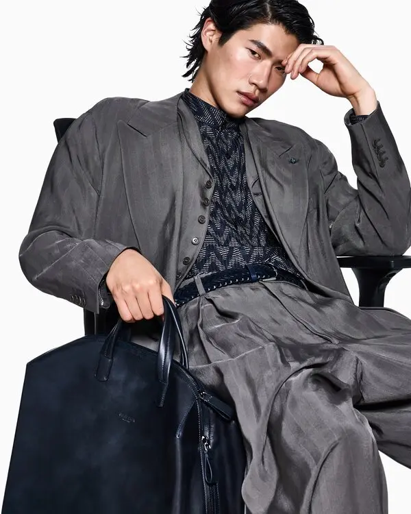 Giorgio Armani Double-breasted Viscose Suit - Brown