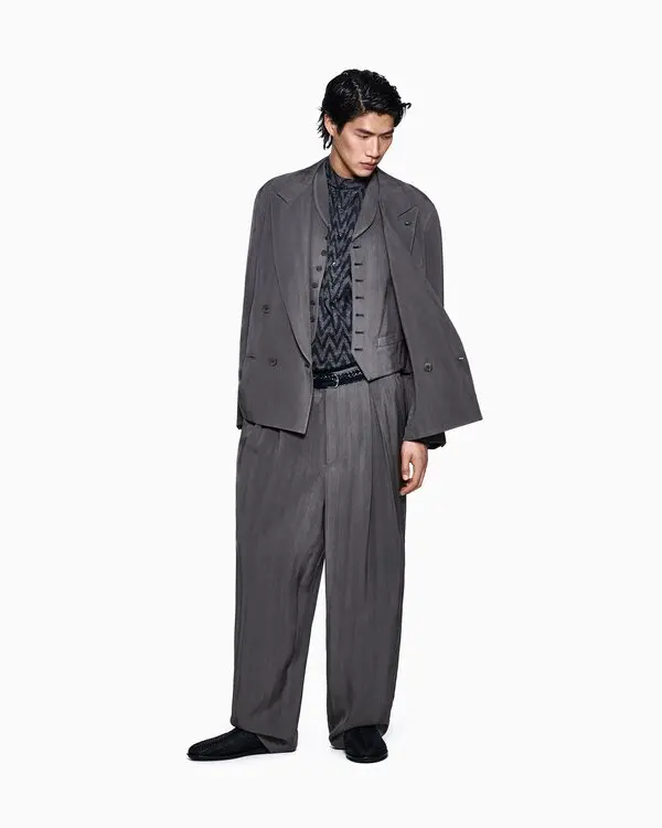 Giorgio Armani Double-breasted Viscose Suit - Grey
