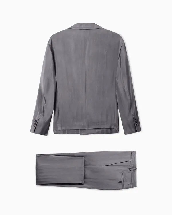 Giorgio Armani Double-breasted Viscose Suit - Grey