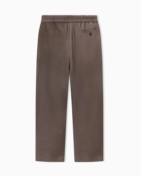 Giorgio Armani Single-pleat Iridescent Viscose Trousers - Brown