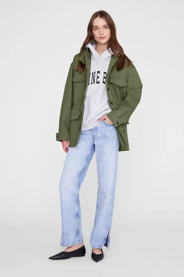 ANINE BING Harvey Relaxed Fit Hoodie - Medium Heather Grey
