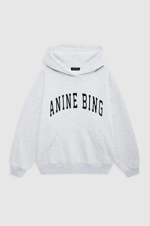 ANINE BING Harvey Relaxed Fit Hoodie - Medium Heather Grey
