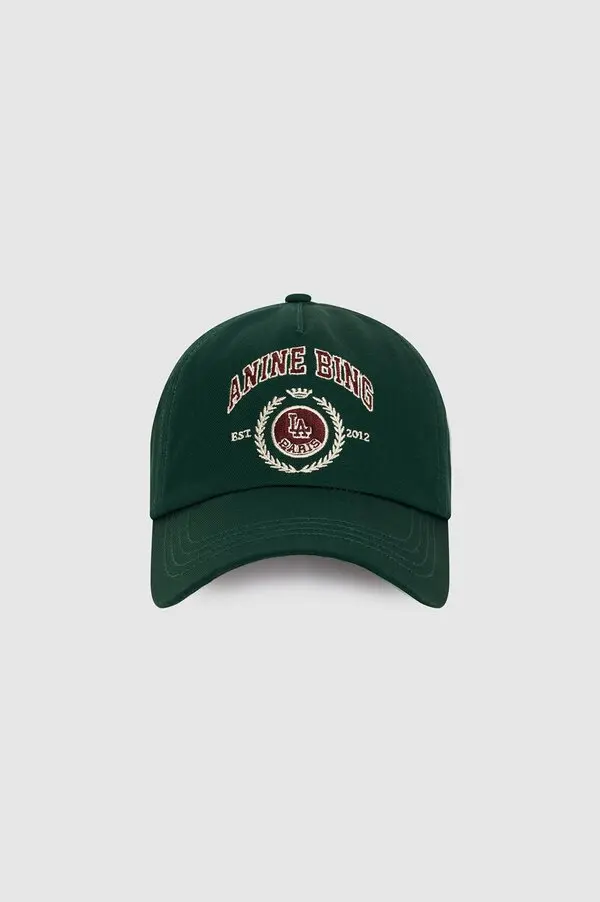 ANINE BING Jeremy Collegiate Baseball Cap - Deep Emerald