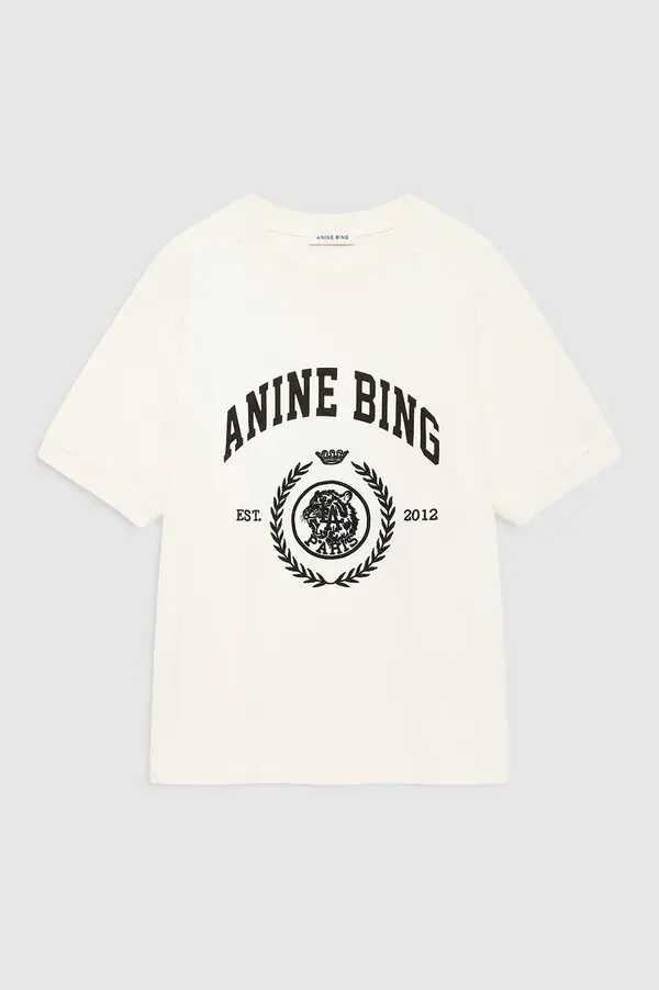 ANINE BING Jaylin Tee Collegiate - Washed Cream