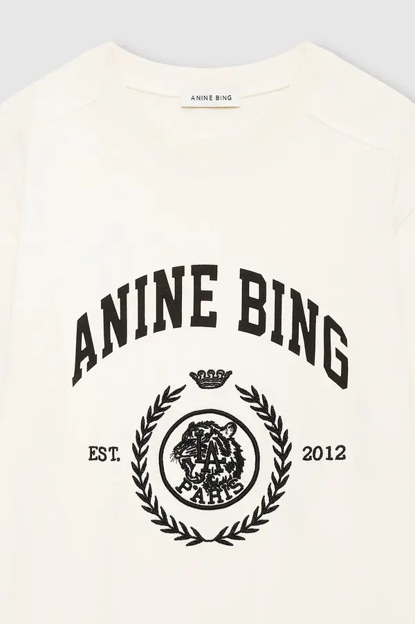 ANINE BING Jaylin Tee Collegiate - Washed Cream