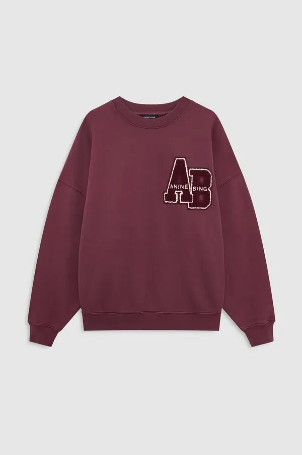 ANINE BING Miles Letterman Sweatshirt - Fig