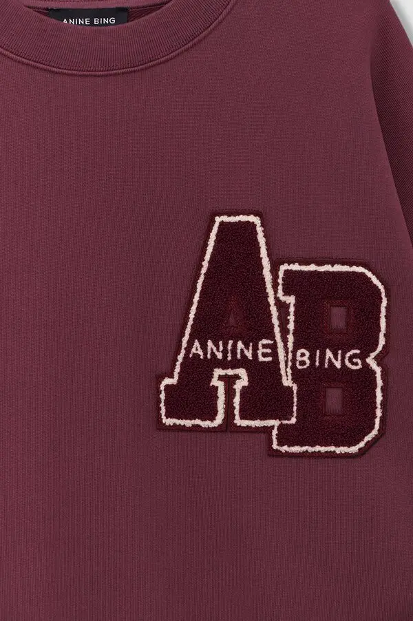 ANINE BING Miles Letterman Sweatshirt - Fig