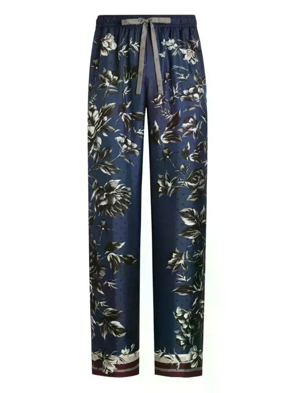 Dolce & Gabbana Floral Print Drawstring Trousers