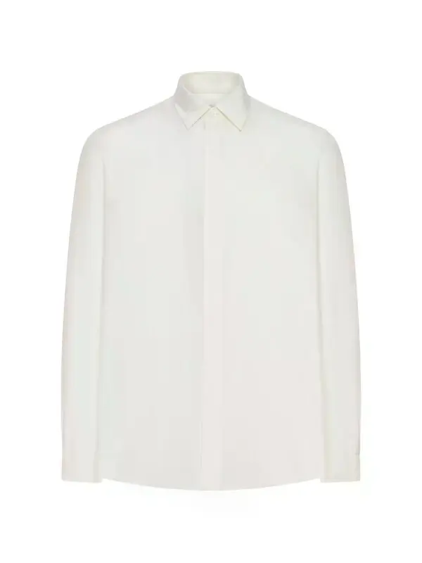 LARDINI Hidden Buttoning Silk Shirt