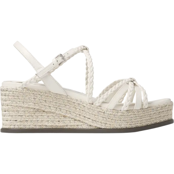 JIMMY CHOO Nyra 60 Wedge Sandals - Latte/natural