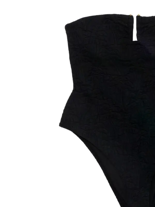 Farm Rio Embroidered Strapless One-piece Swimsuit