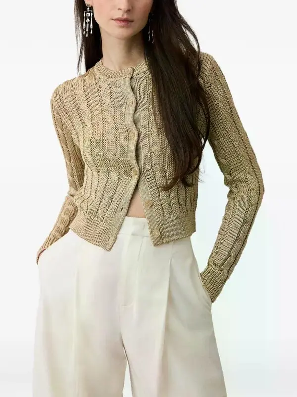 Ralph Lauren Cable-knit Cropped Cardigan - Neutrals