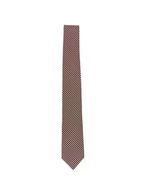 FERRAGAMO Patterned Silk Neck Tie - Purple