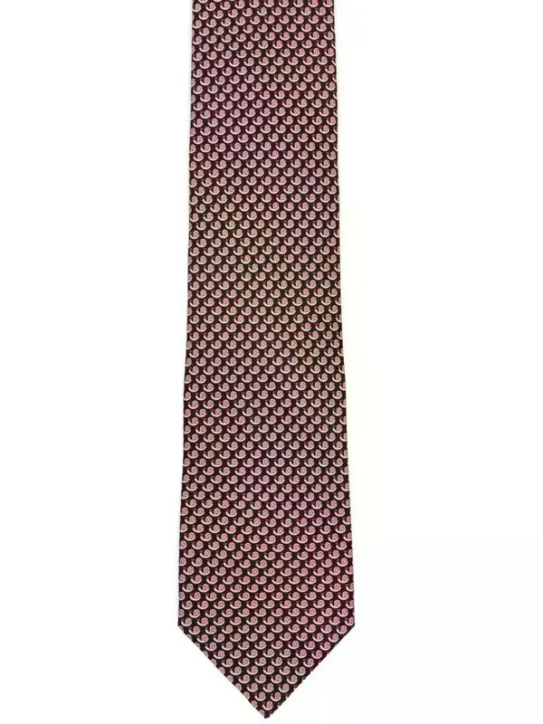 FERRAGAMO Patterned Silk Neck Tie - Purple
