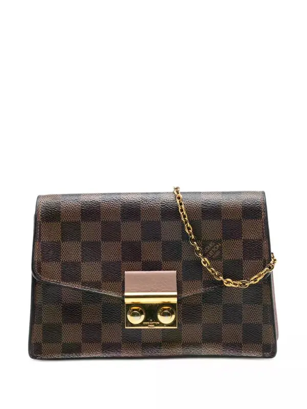 LOUIS VUITTON 2020 Damier Ebene Croisette Chain Wallet - Brown