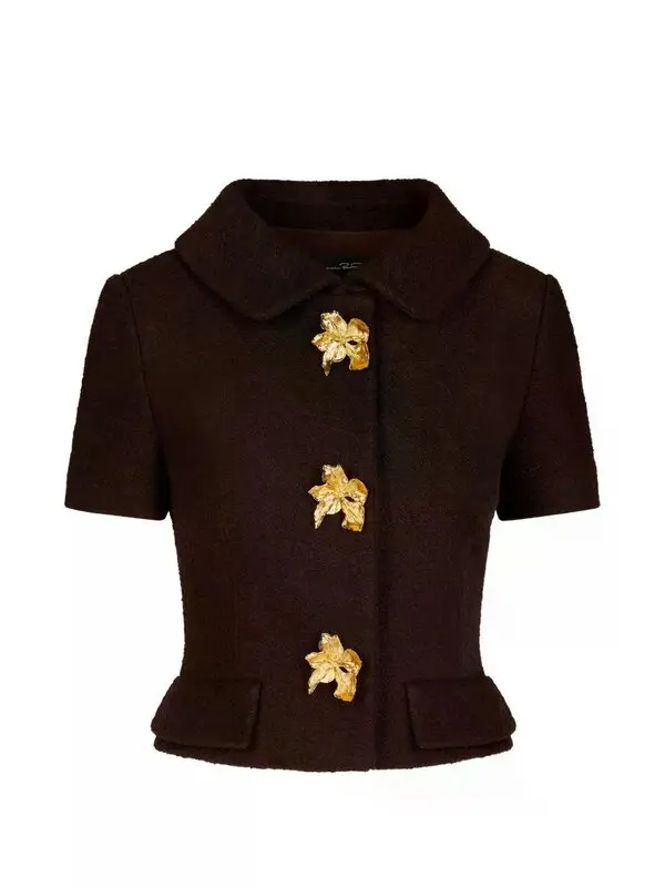 Oscar De La Renta Buttoned Tweed Jacket