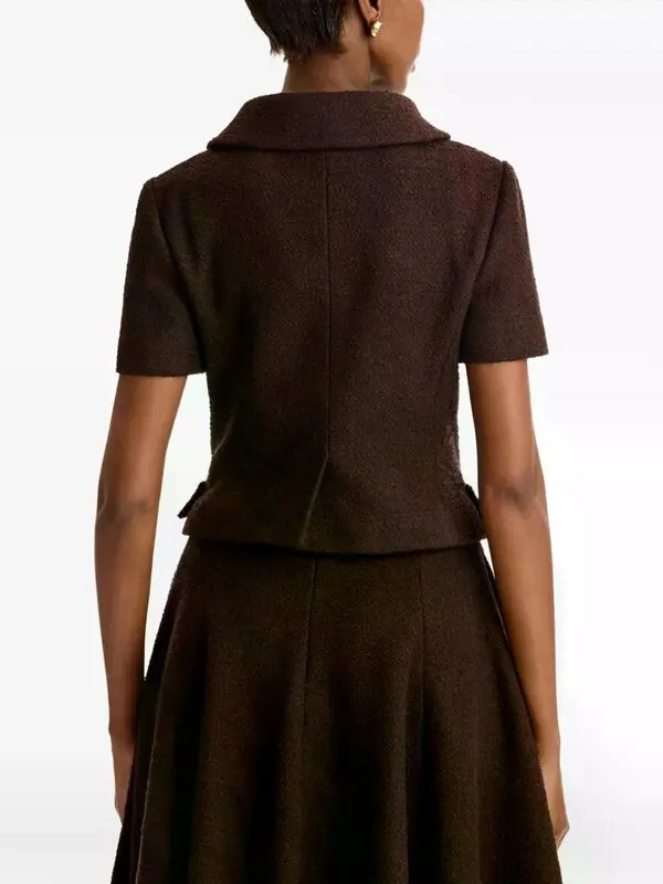 Oscar De La Renta Buttoned Tweed Jacket