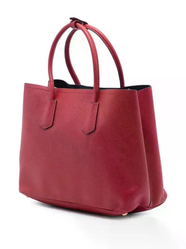 Prada 2010-2025 Large Saffiano Cuir Double Satchel - Red