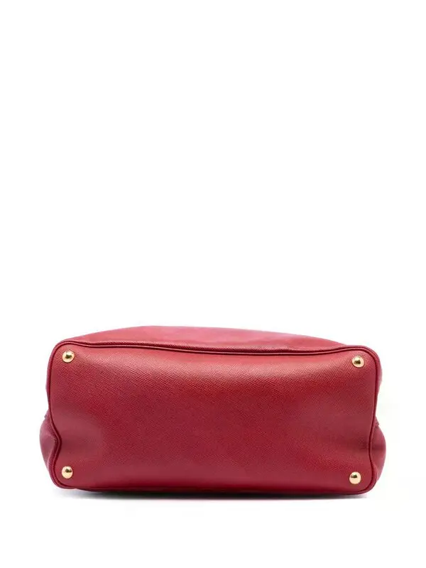 Prada 2010-2025 Large Saffiano Cuir Double Satchel - Red