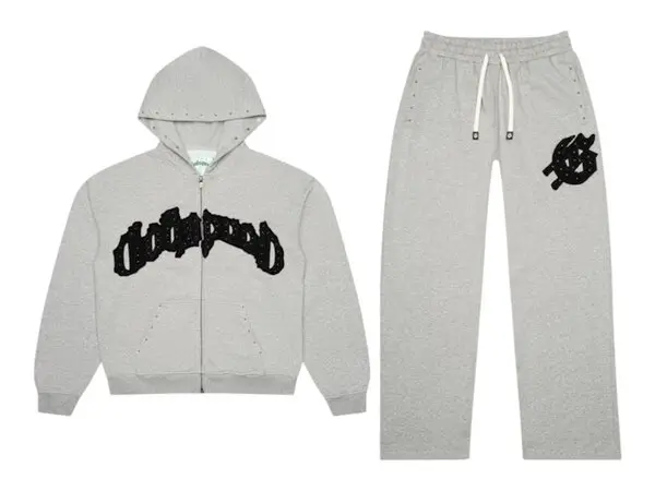 GODSPEED Symmetric Studded Sweatsuit - Grey/black